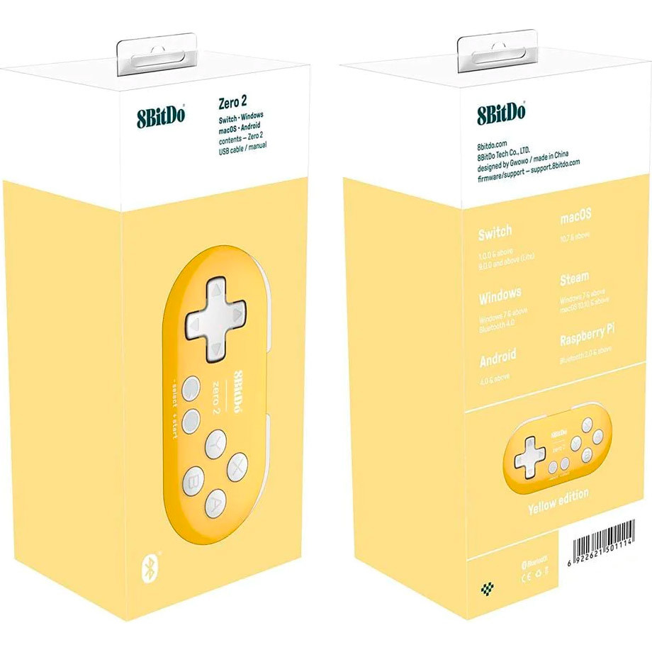 Геймпад 8BitDo Zero 2 Bluetooth Gamepad Yellow (80EH) [86048] (ID ...