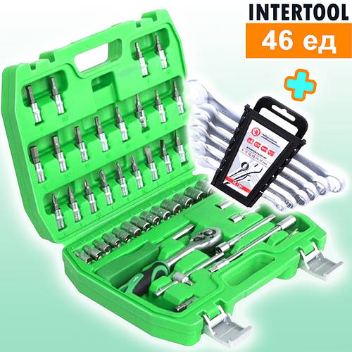 Купить Набор бит инструмент 46ед (1/4) + набор ключей 6шт, Набор ...