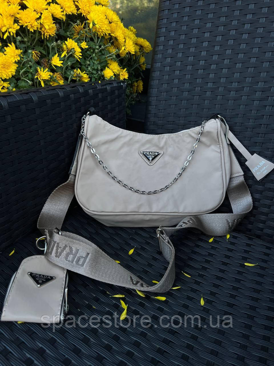Женская сумка Prada Re-Edition Beige Турция Экокожа прада бежевая нейлон (ID#1883637471), цена ...