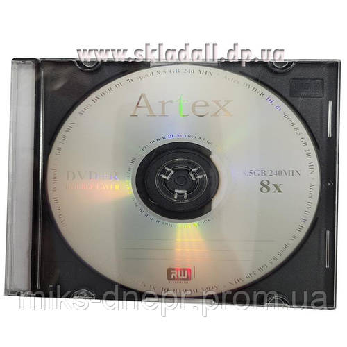 Купити Диск Artex; Arita 8,5Gb -8x DL slim (двошарова) DVD+R, ціна 31. ...