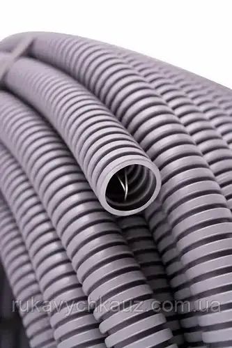 Гофра для кабеля 25мм серая негорючая с протяжкой 50м. (ID#1877181156 ...