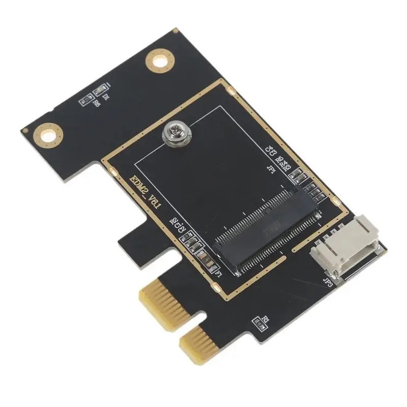 Адаптер PCI-E для мережної карти M.2 (key A+E) Wi-Fi + Bluetooth з кришкою, TRY EDM2_v6.11 ...