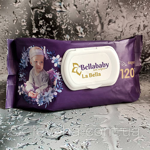 Купить Влажные салфетки 120 шт. Bellababy Super Soft с клапаном, цена ...