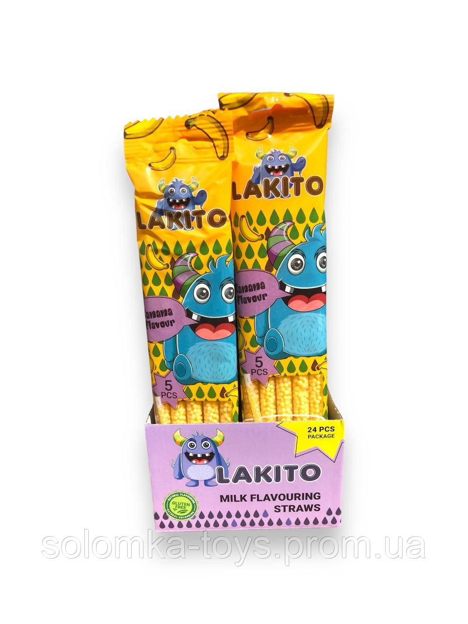 Купити LAKITO СОЛОМИНКА ароматизована для молока БАНАН 24 упаковки по 5 ...