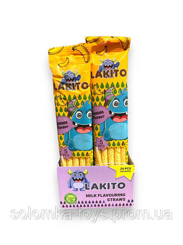 Купити LAKITO СОЛОМИНКА ароматизована для молока БАНАН 24 упаковки по 5 ...