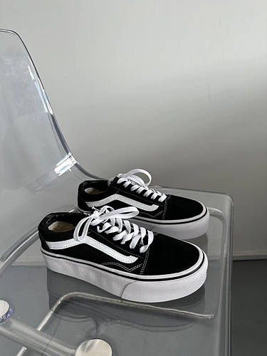 Купить Женские кеды Vans Old School Platform Premium (чёрные с белым ...