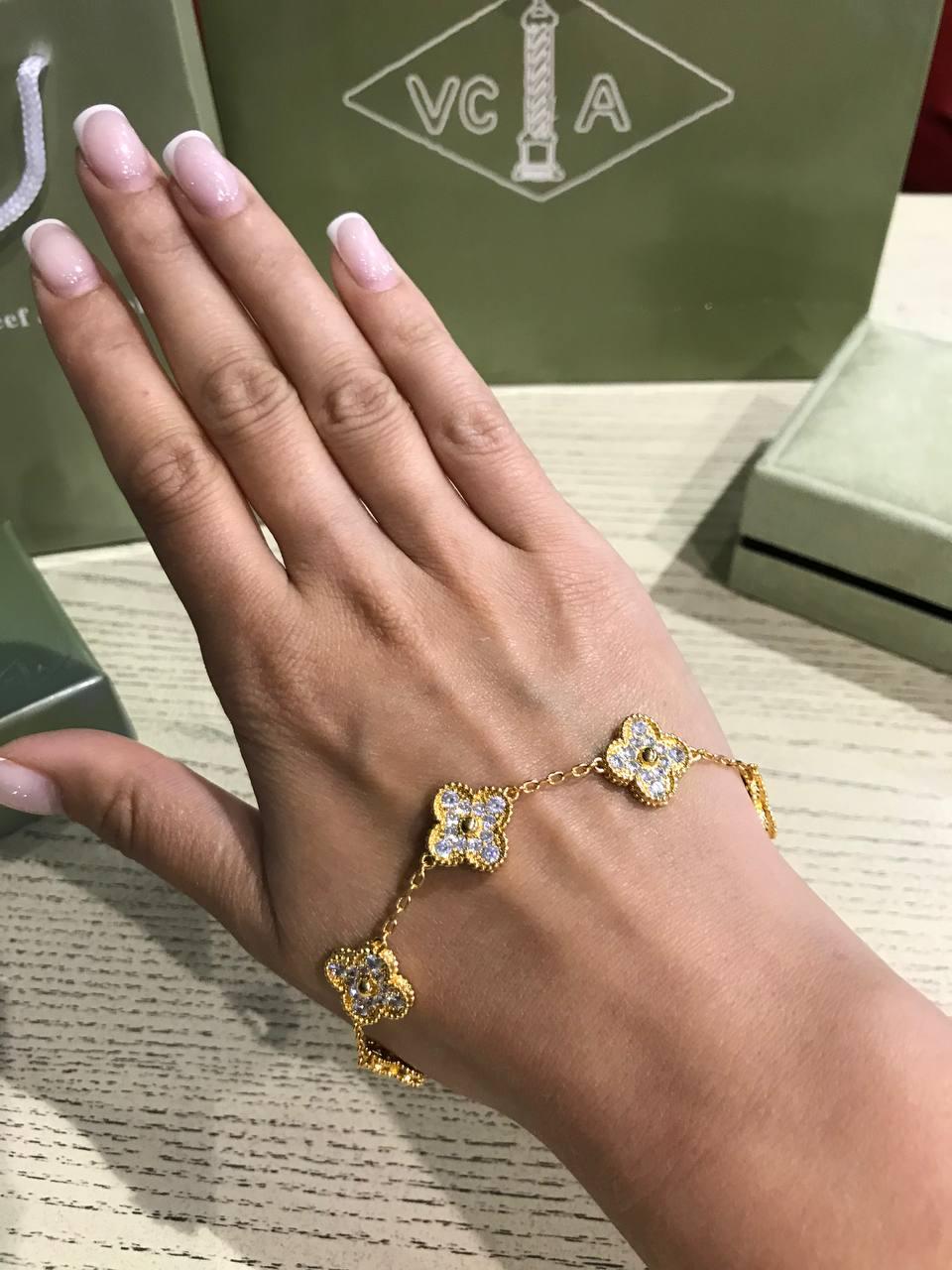 Купить Брендовый браслет Ван Клиф, позолота, цена 950 ₴ — Prom.ua (ID ...