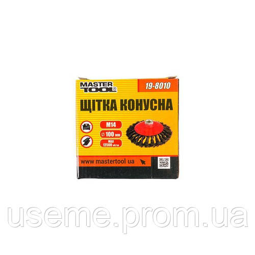 Щітка конусна MASTERTOOL з плетеного дроту 100 мм М14 19-8010 Use (ID#1858673378), цена: 152 ...