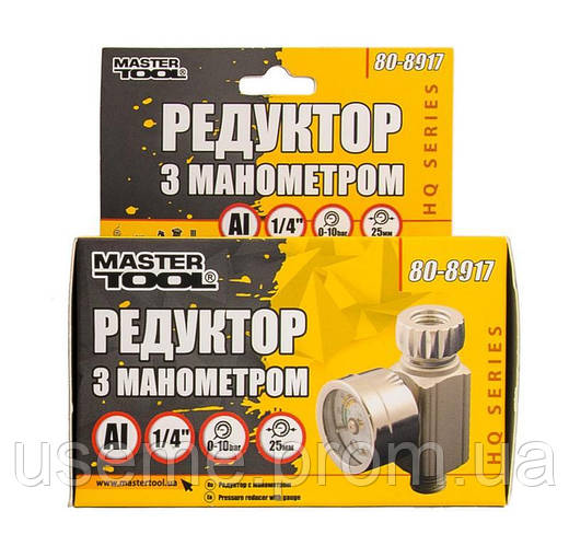 Купить Редуктор з манометром для фарбопульта MASTERTOOL HQ 0-10 бар 1/4" 80-8917 Use, цена 754 ...