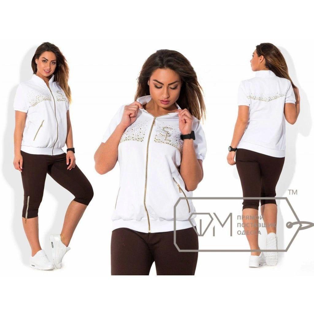 Замовити Жіночий повсякденний трикотажний костюм зі стразами для літа ...