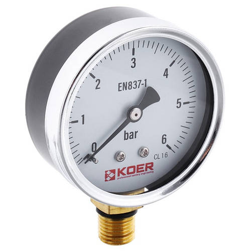 KOER Манометр радіальний (KM.610R) (0-6 bar), D=63 мм, 1/4'' (ID ...