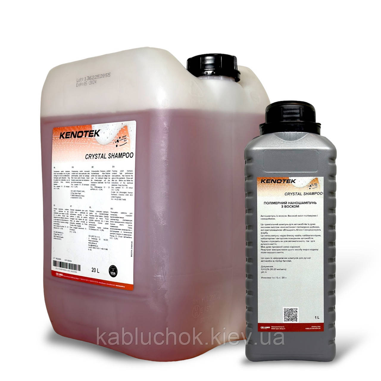 Полимерный нано автошампунь с воском Crystal Shampoo Kenotek 1 л / 5 л ...