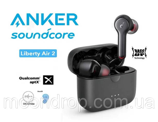 Anker SoundCore Liberty Air 2 (black) - наушники с apt-x, 7/28ч. звука, 4-я микрофонами и IQ ...