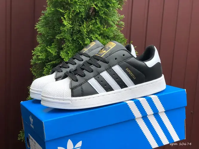 Жіночі кросівки Adidas адидас Superstar, чорні з білим 38 (24,2 см) (ID ...