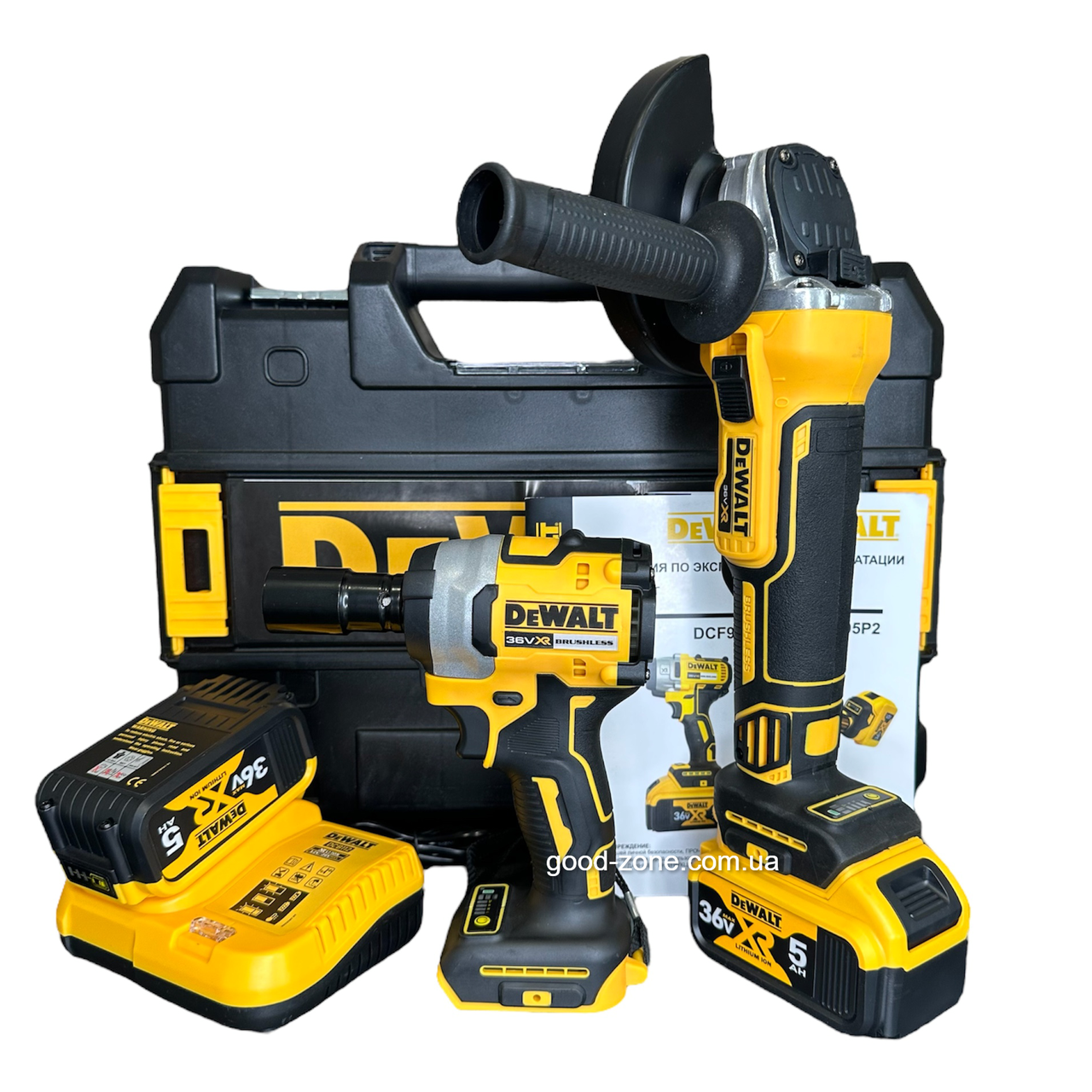 Набор аккумуляторного инструмента Dewalt 2 в 1 (36V/5A) гайковерт ...