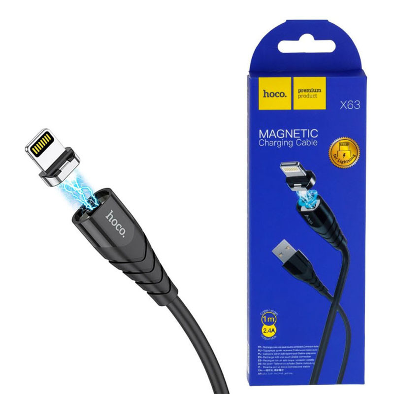 Магнитный USB кабель Hoco X63 для зарядки айфона кабель 1м magnetic lightning зарядный провод ...