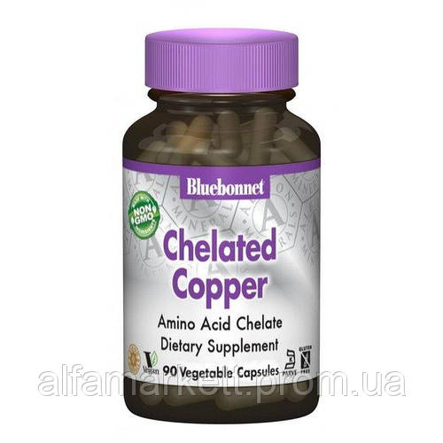 Купить Микроэлемент Медь Bluebonnet Nutrition Chelated Cooper 90 Caps ...