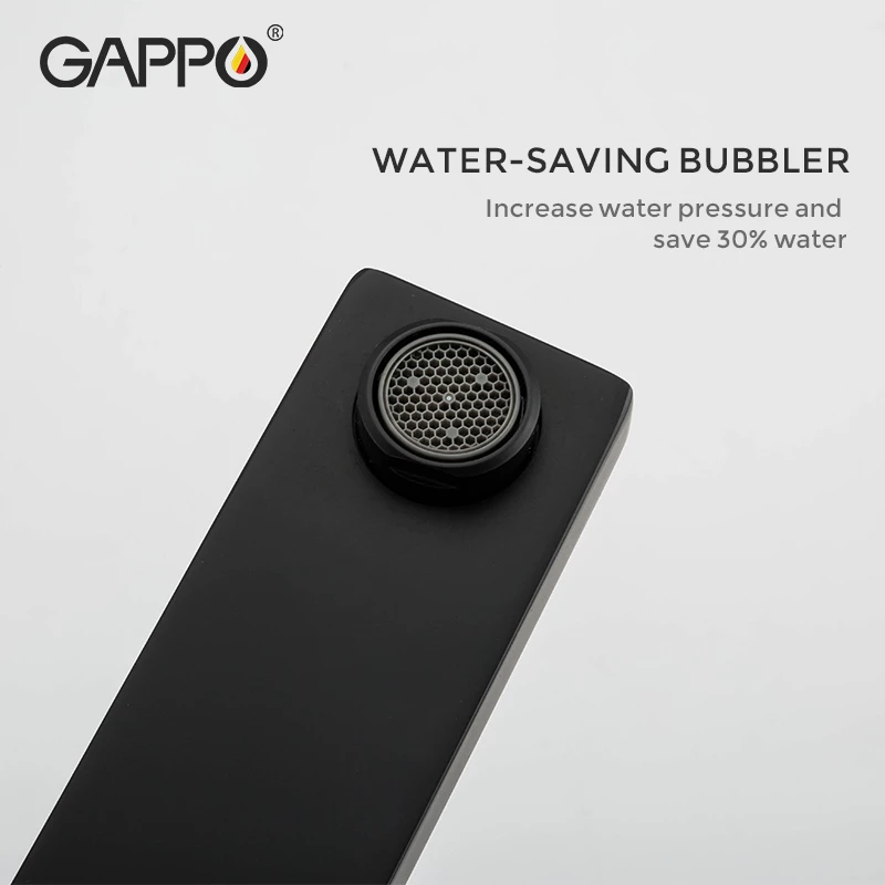 Душова система GAPPO G2417-6, вилив - перемикач на лійку, чорний (ID ...