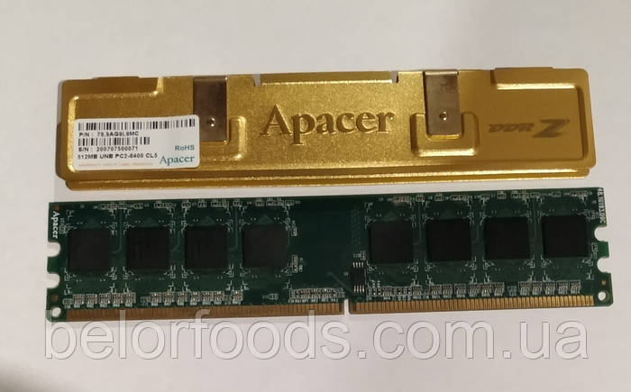 Оперативная память Apacer 512 Mb DDR2 800 PC2-6400 в радиаторе (ID#1890833992), цена: 80 ...