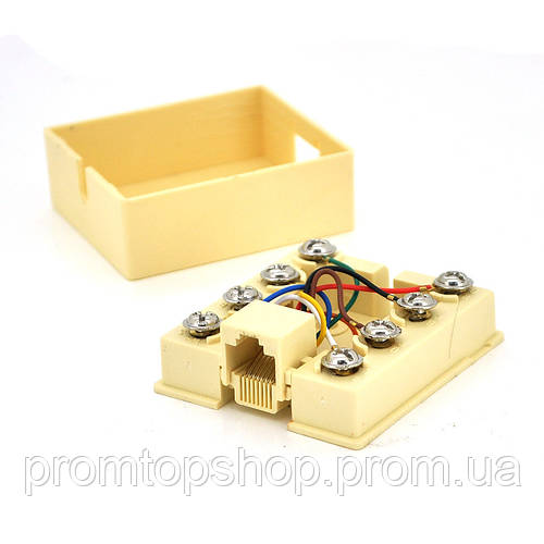 Купить Розетка Ritar Utp 8p8c Rj45 1 порт Cat 3 накладная бежевая на липучке F цена 45