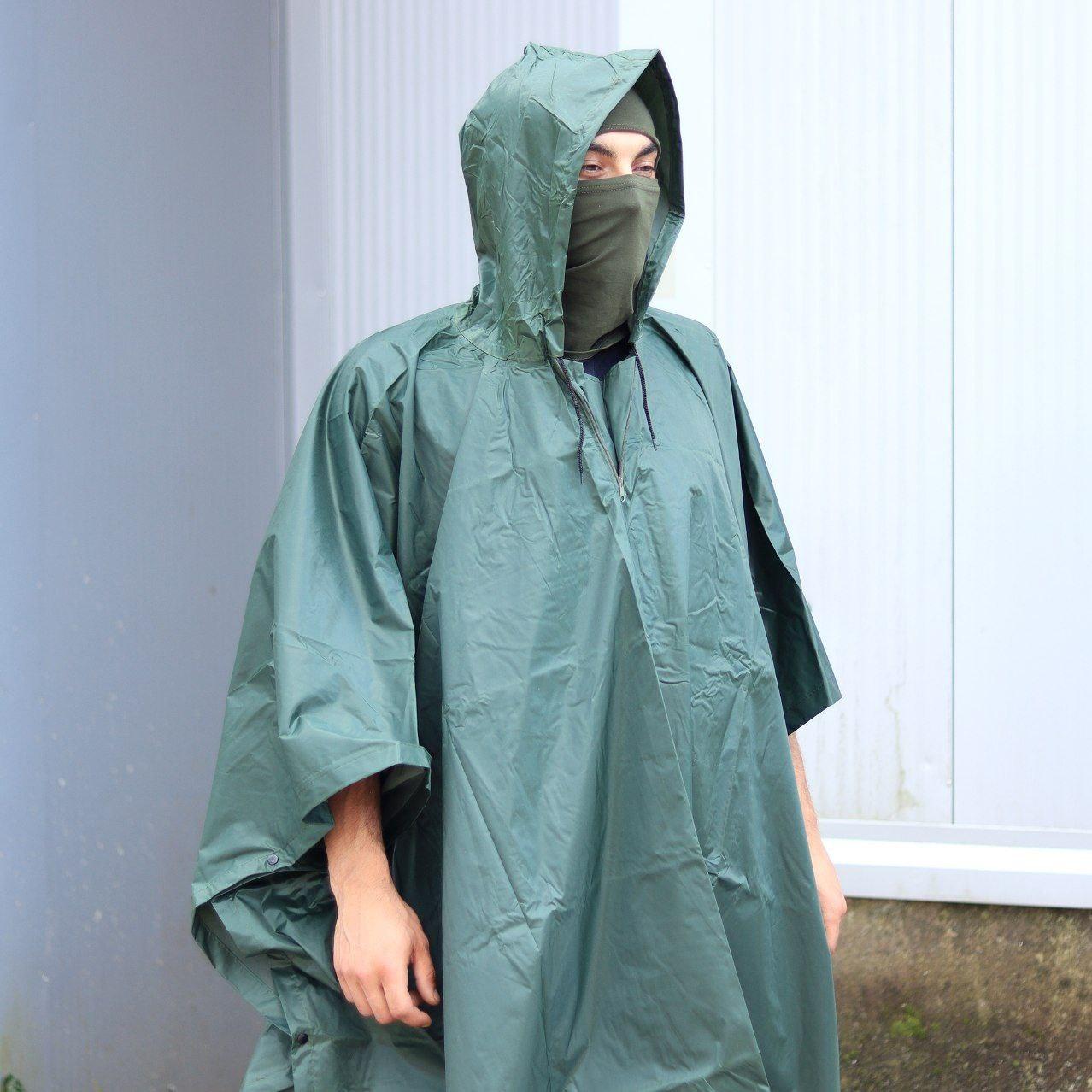 Тактичний дощовик пончо для ЗСУ Хакі Військовий плащ намет Вірменський дощовик з капюшоном