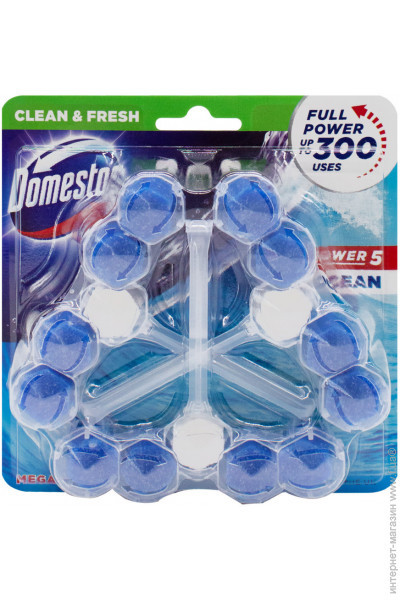 Туалетные блоки для унитаза Domestos Power 5 Ocean 3 шт 55 g (ID ...