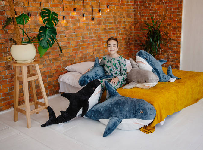 Купить Мягкая игрушка акула IKEA 140см, плюшевая игрушка-подушка БЛОХЕЙ ...