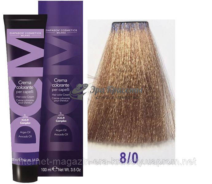 Крем-краска для волос 8/0 светлый блондин Hair color cream DCM. 100 мл ...