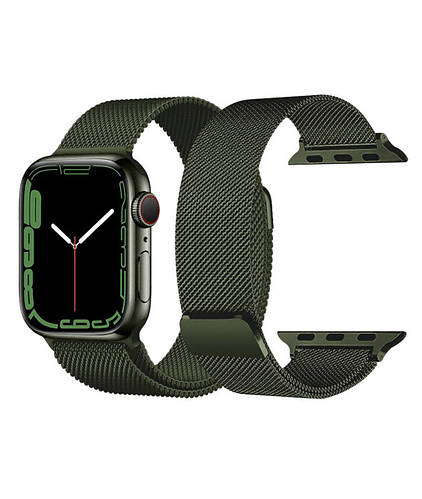 Ремешок Apple Watch 42mm, 44mm, 45mm Миланское плетение Green (ID ...