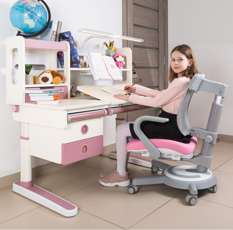 Купити Дитячий письмовий стіл із лампою та ортопедичне крісло для дівчинки | Mealux Oxford MAX ...