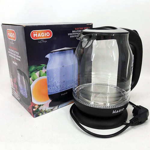 Электрочайник Magio MG-983 c подсветкой, 1.7Л, Стильный электрический чайник, прозрачный с ...