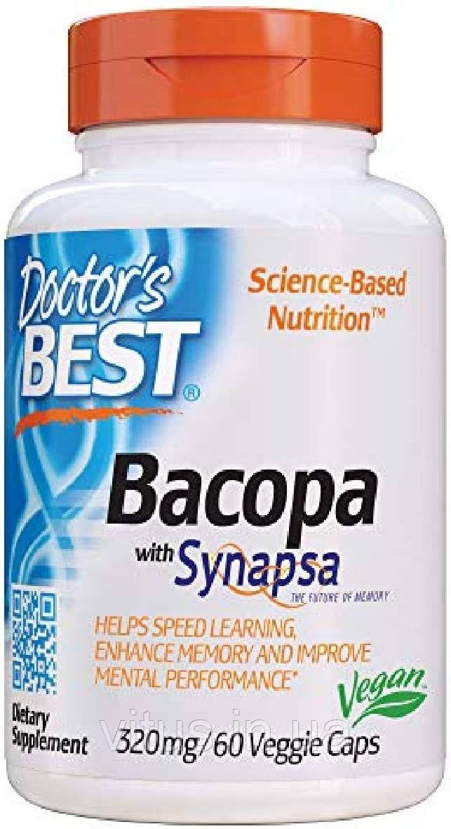 Бакопа с Synapsa Doctor's Best, Bacopa With Synapsa, 320 мг, 60 капсул ...