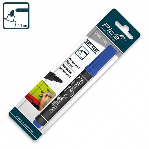 Маркер PICA (піка) Classic Permanent Marker bullet tip перманент синій ...