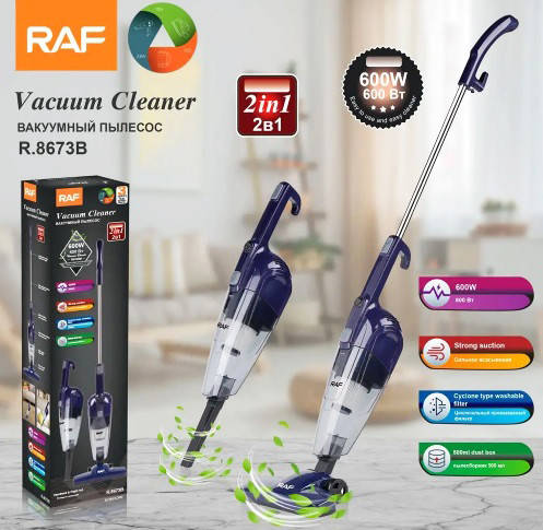 Купить Пылесос вакуумный ручной RAF R.8673 пылесос без мешка аккамуляторный 600 Вт Синий, цена ...