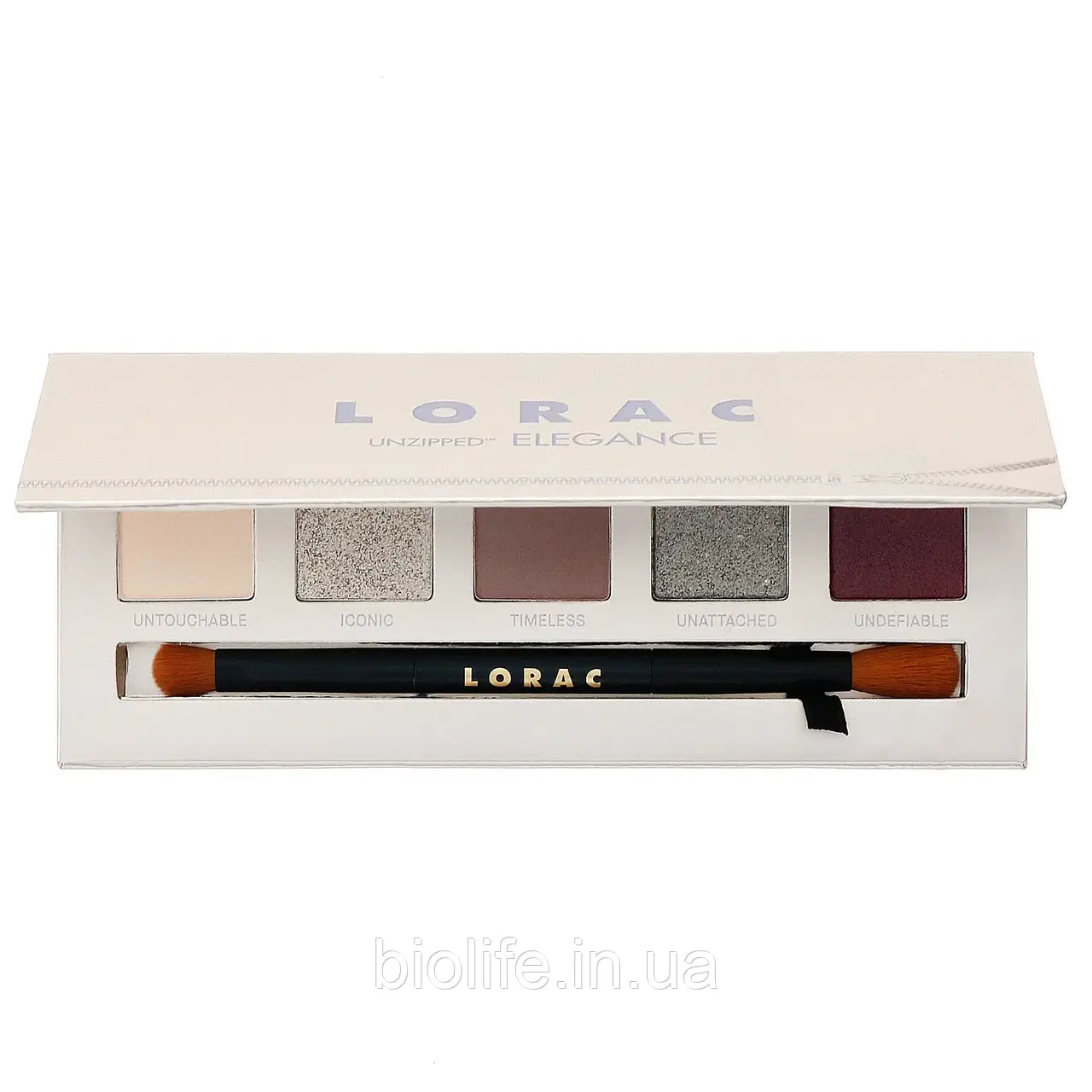 Lorac, Палітра тіней для повік Unzipped Elegance з двостороннім пензлем ...