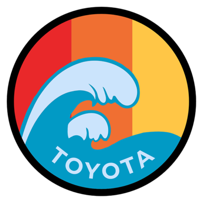 TOYOTA Round Surf 9х9 cm Вологостійка наклейка на авто /мото /вело ...