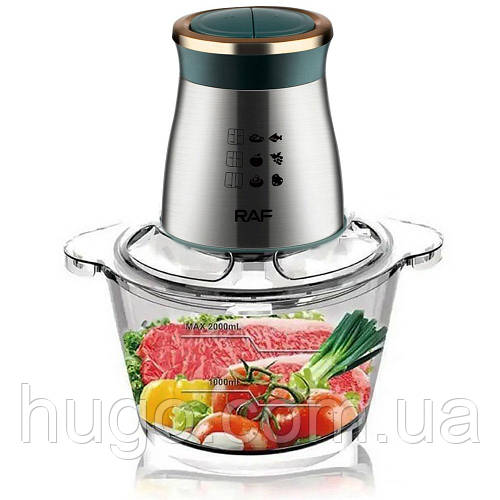 Электрический блендер измельчитель с 2л чашей Raf R7040, 800Вт / Кухонный измельчитель мини ...