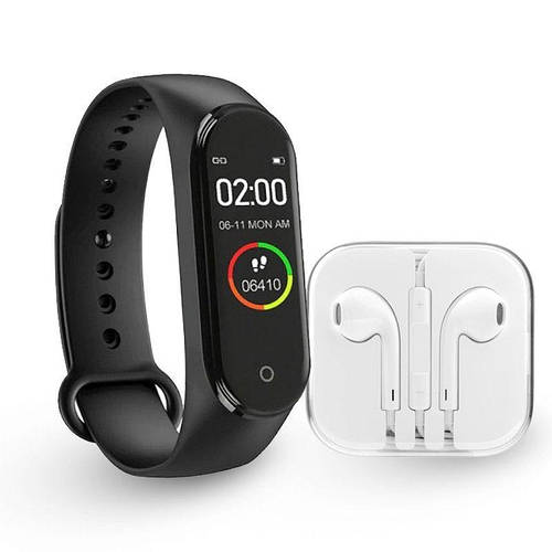 Фітнес браслет Mi Band M4 + навушники в Подарунок, Смарт годинник ...