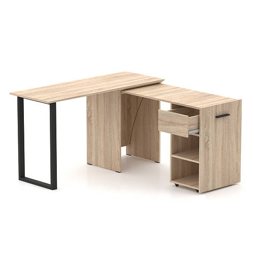 Стол раскладной письменный 1 ящик 2 полочки цвет Дуб сонома для двоих ...