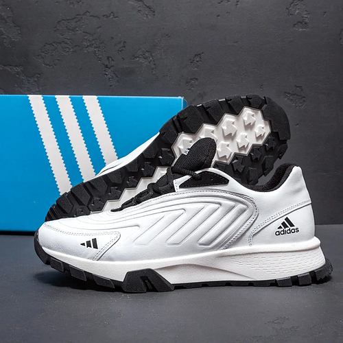 Мужские белые кроссовки Adidas, мужские кожаные демисезонные кроссовки ...