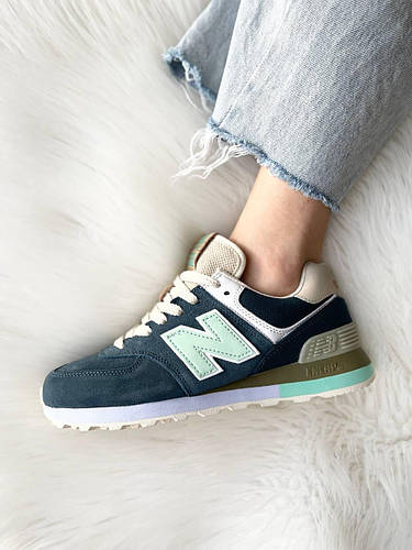Купить New Balance 574 Blue Turquoise кроссовки и кеды высокое качество ...