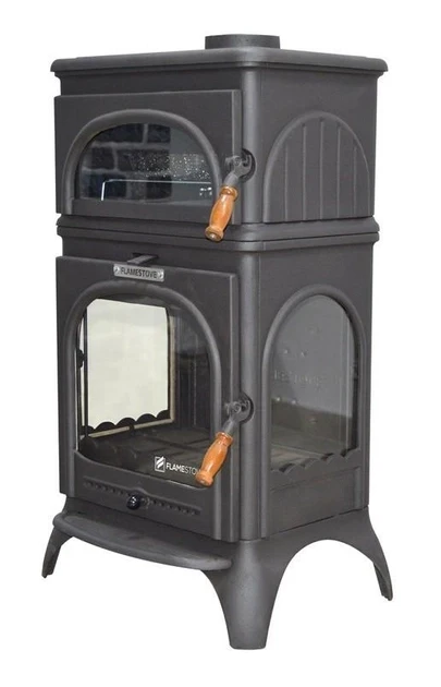 Чавунна піч камін опалювально-варильна Flame Stove Modena Lux Oven з ...