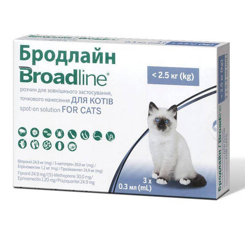 Купить Broadline by Boehringer Ingelheim Spot-on lt; 2,5 кг Sale ...