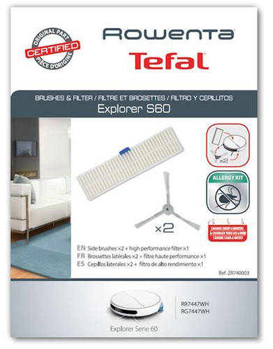 Купить Щетка боковая 2шт и фильтр для робота пылесоса Rowenta Explorer ...