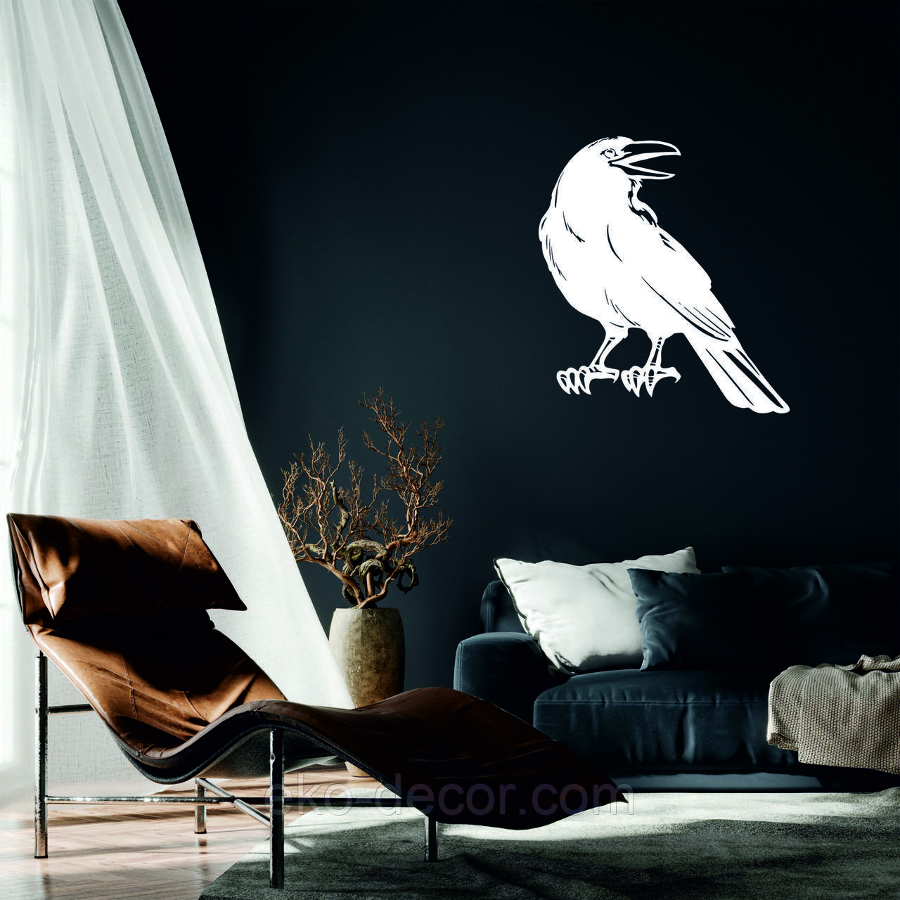 Декоративное Настенное Панно «Ворон Декор на Стену 50 45 См Белый — Купить на Bigl Ua ᐉ