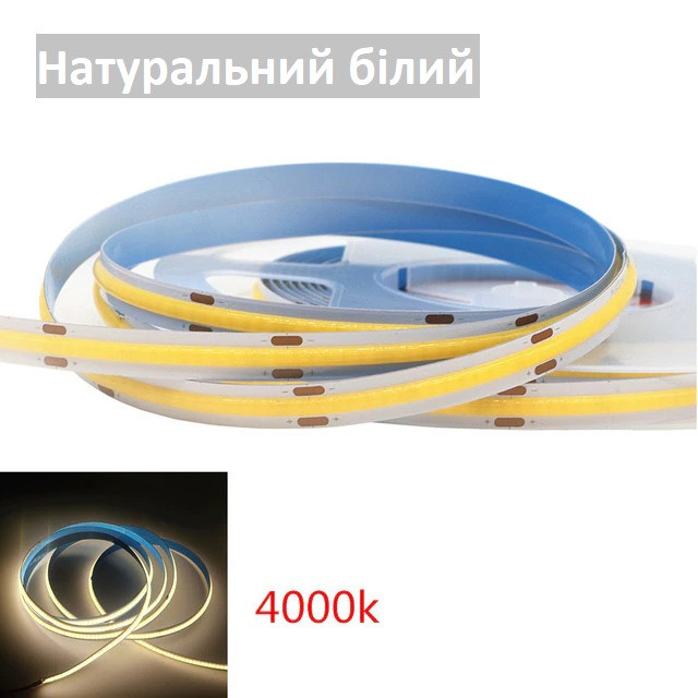 Светодиодная лента COB 12в 320 led/m натуральный белый СОВ 4000К (ID ...