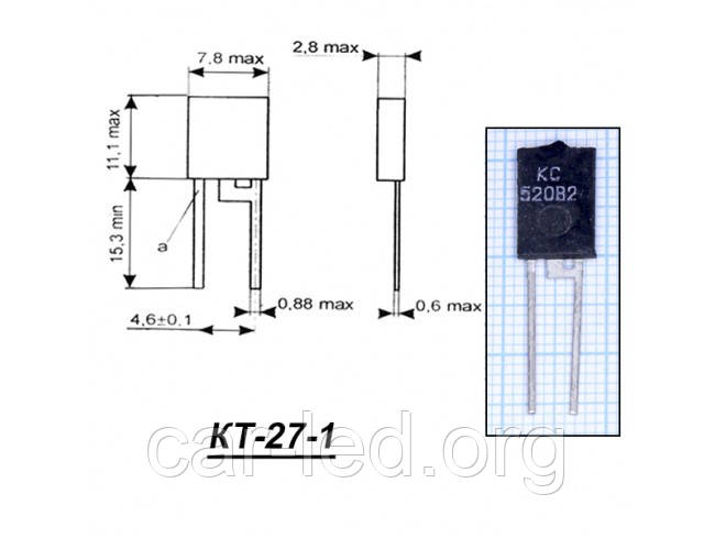 Купити КС 520 В2 (корпус КД-27-1) Стабілітрон 20V кремнієвий, дифузійно ...