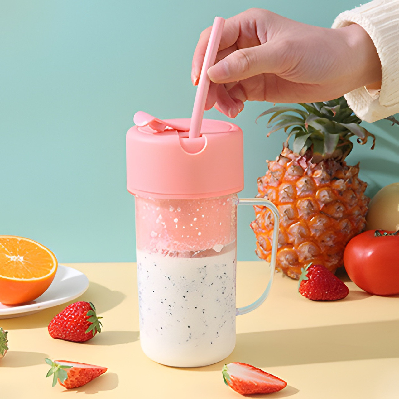 Портативный Мини-блендер Crusher Juicer для Приготовления Коктейлей и ...