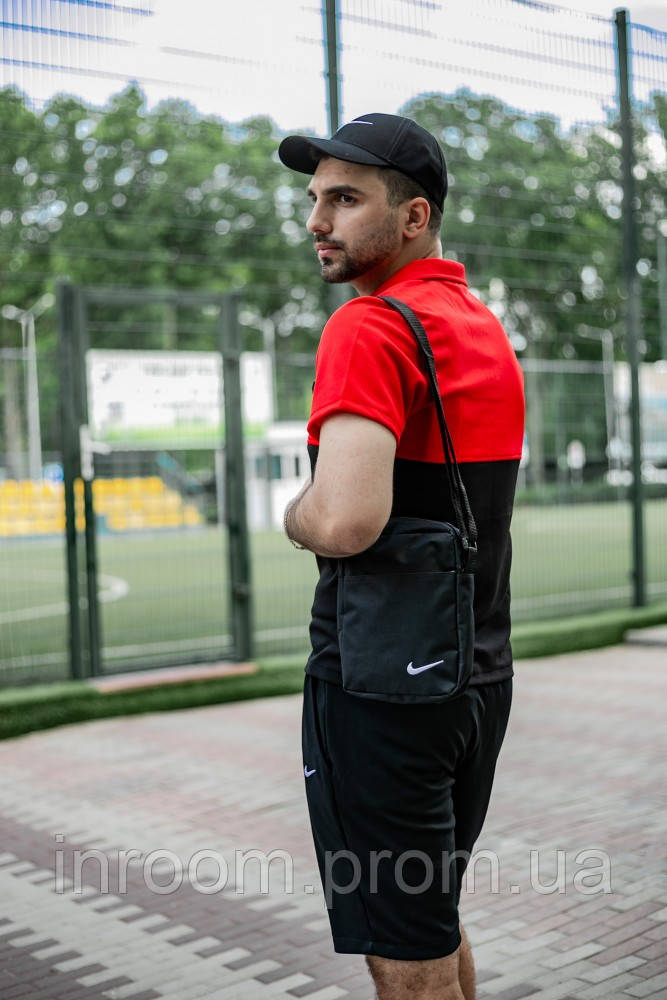 Купити Костюм чоловічий Nike шорти, футболка червоно-чорний + барсетка ...