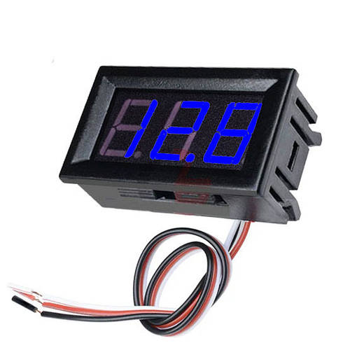 Вольтметр цифровий врізний для вимірювання постійної напруги, з синім ...
